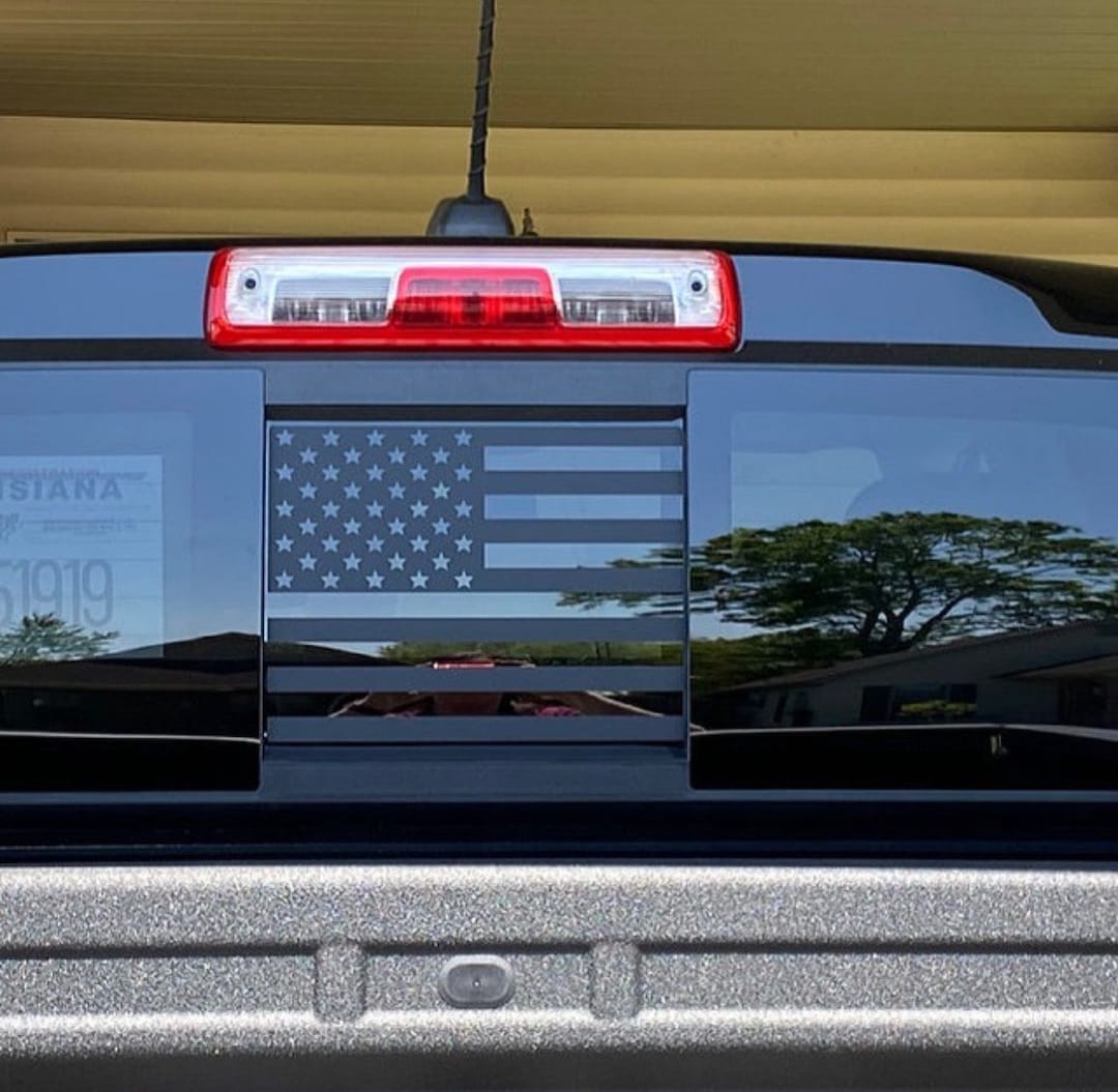Universal American Flag Rear Window Slide Decal (fits Most Trucks) Trim ...
