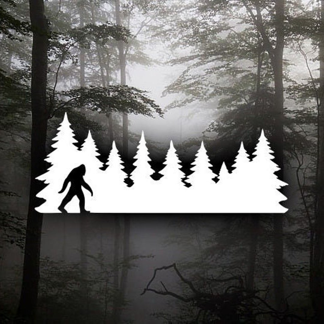 Bigfoot - Yeti Tree Line Decal - Etsy