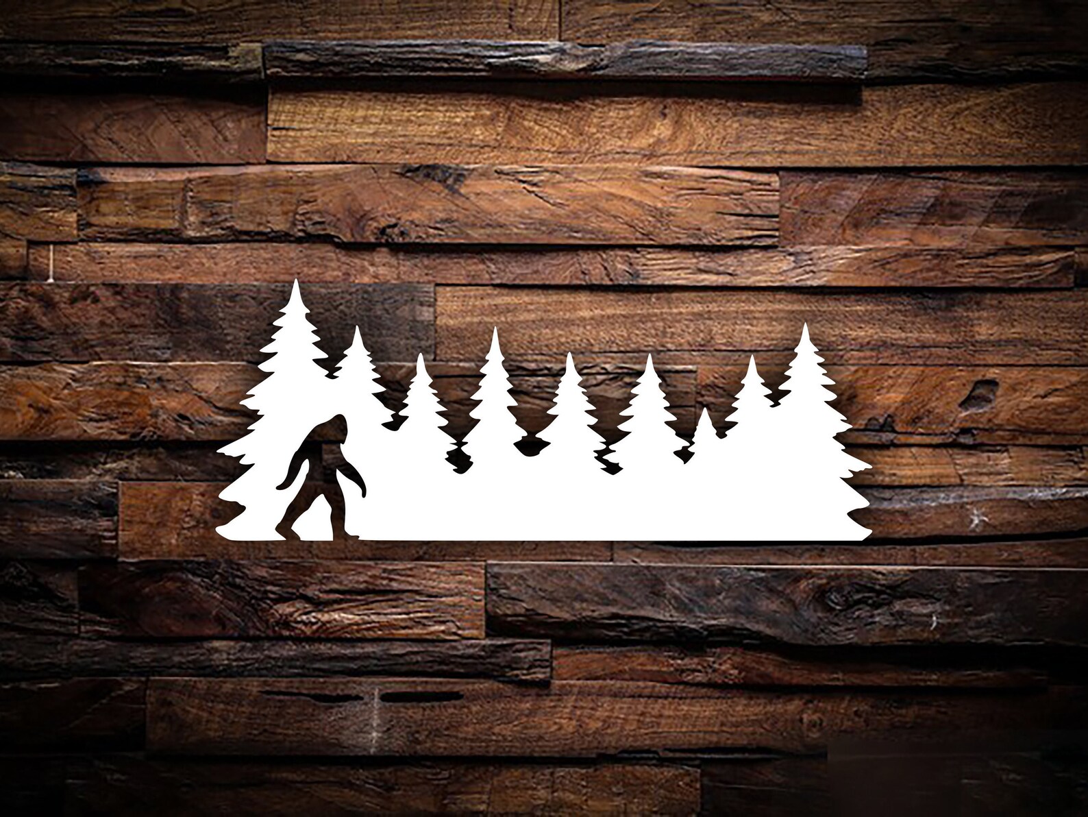 Bigfoot Yeti Tree Line Decal - Etsy