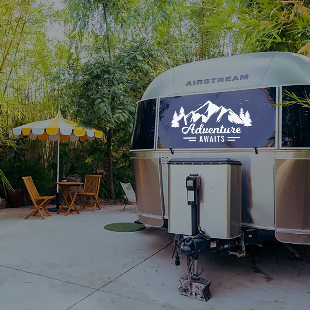 Adventure Awaits Camping Decal - Outdoor Enthusiast Vinyl Sticker ...