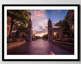 Indiana University Photograph Sample Gates BW With Sun | Etsy