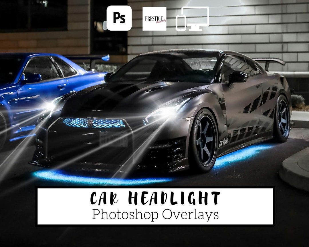 30 Realistic Car Headlight Photoshop Overlays - Transparent JPG ...
