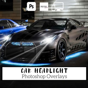 30 Realistic Car Headlight Photoshop Overlays - Transparent JPG ...