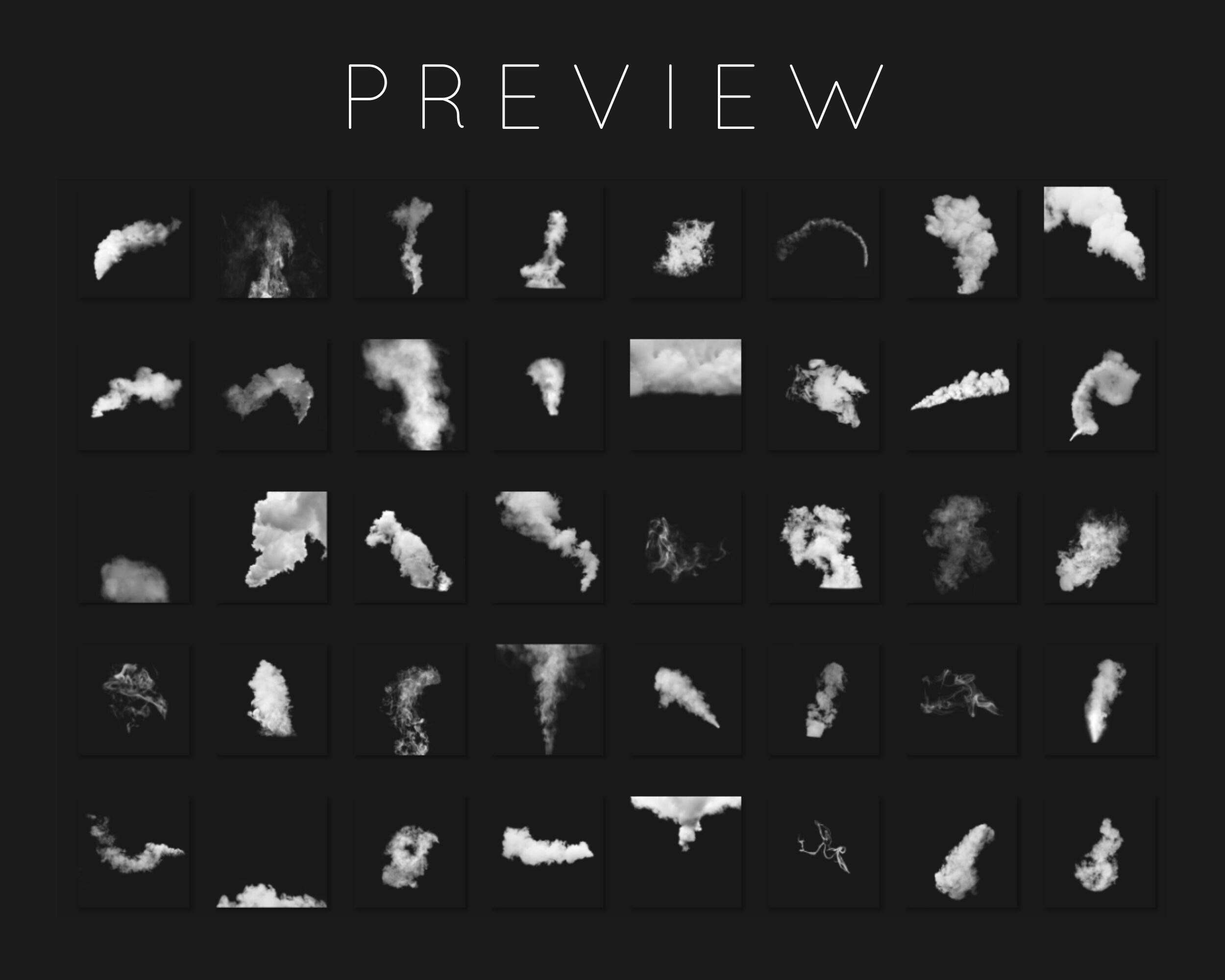 Realistic Smoke Photoshop Overlays: 40 Transparent PNG (digital ...