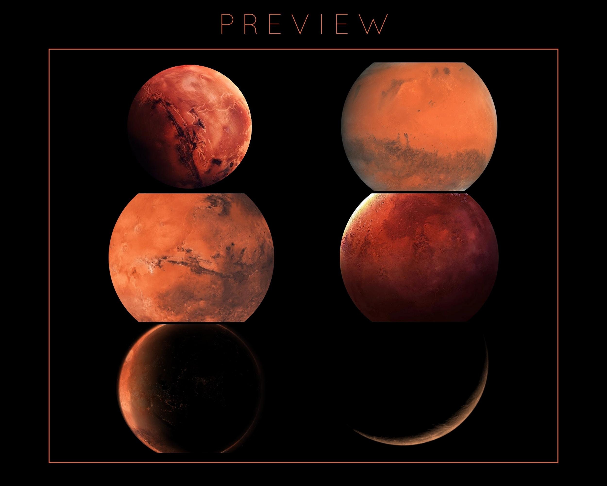 Realistic Mars Photoshop Overlays: Transparent PNG (digital Download ...