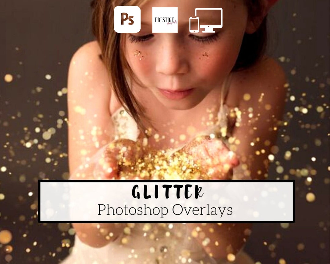 120 Realistic Glitter Photoshop Overlays - Transparent JPG, Photoshop, Overlays, Easy to Use ...