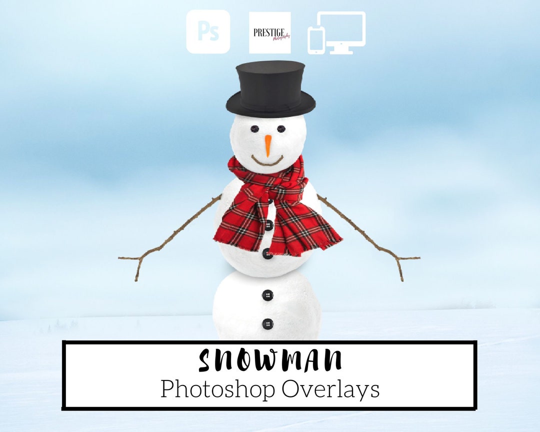 Realistic Snowman Photoshop Overlays: Transparent PNG (digital Download ...