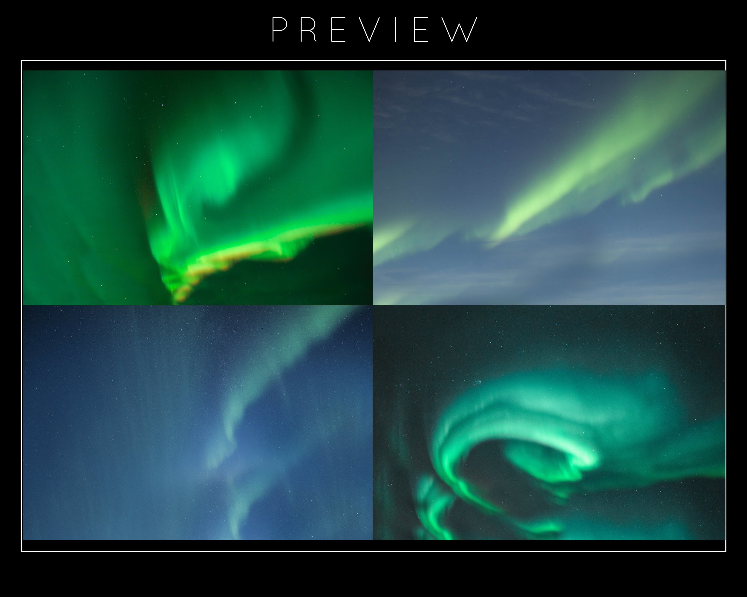 50 Realistic Northern Lights Photoshop Overlays – JPG, Transparent ...
