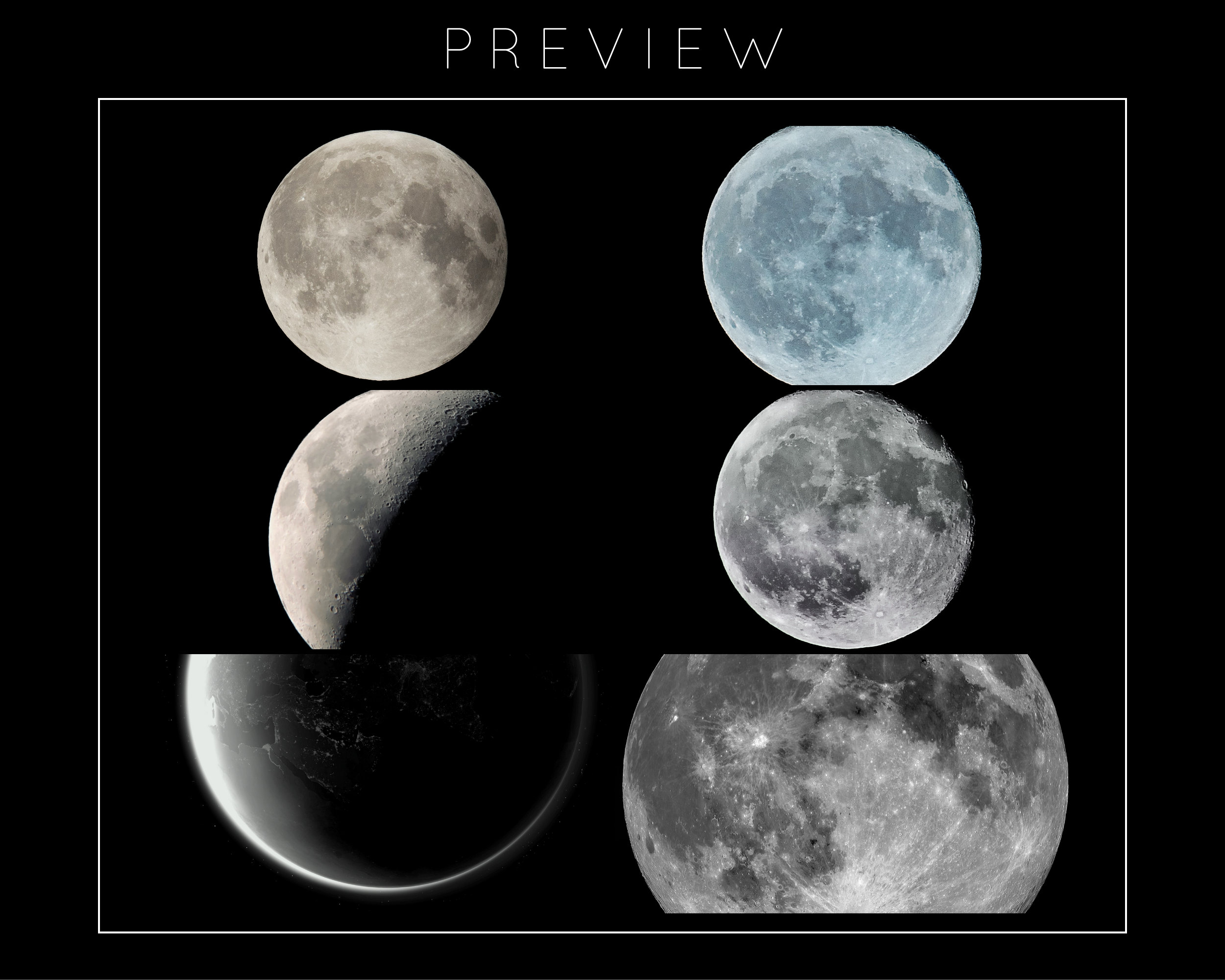 12 Realistic Moon Photoshop Overlays - Transparent PNG, Photoshop ...