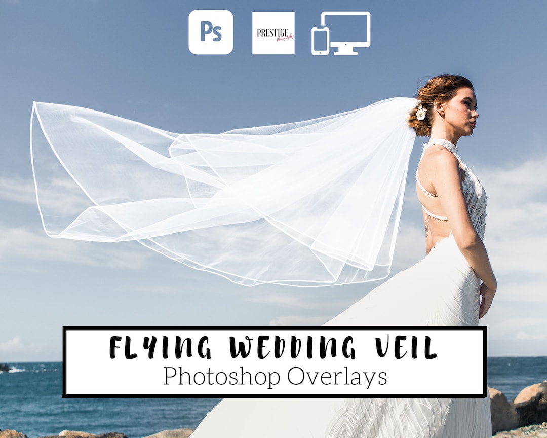 10 Realistic Flying Wedding Veil Photoshop Overlays - Transparent PNG ...