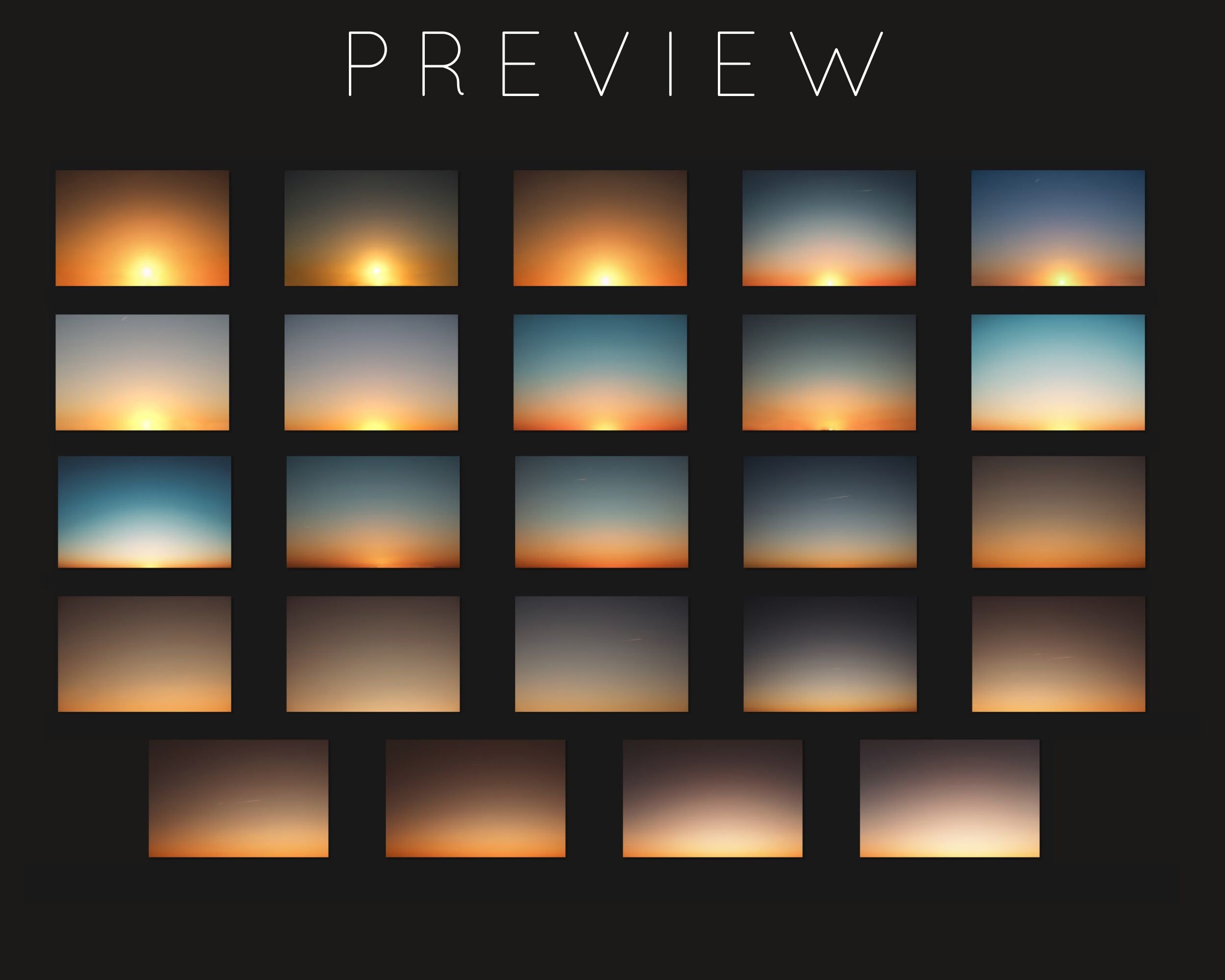 24 Realistic Moody Sunrise Overlays - Transparent JPG, Photoshop ...