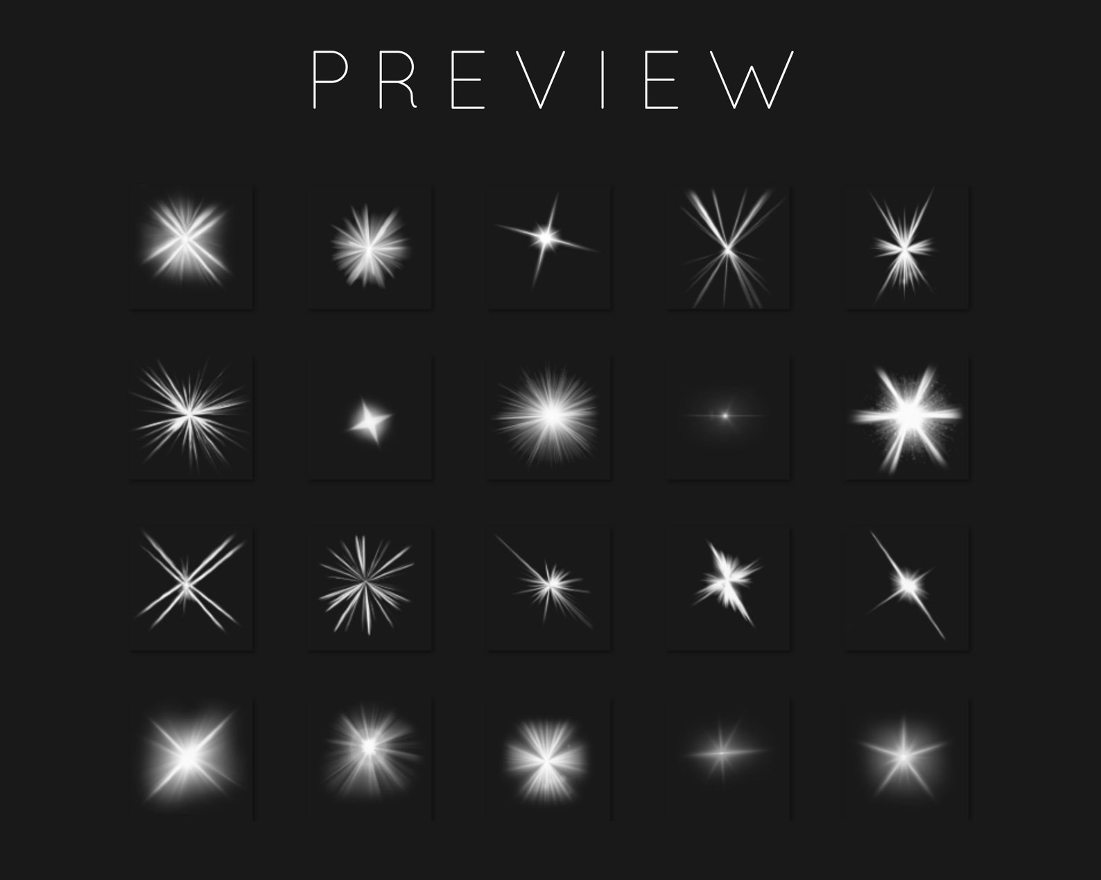 20 Realistic Sparkle Photoshop Overlays: Transparent PNG (digital ...