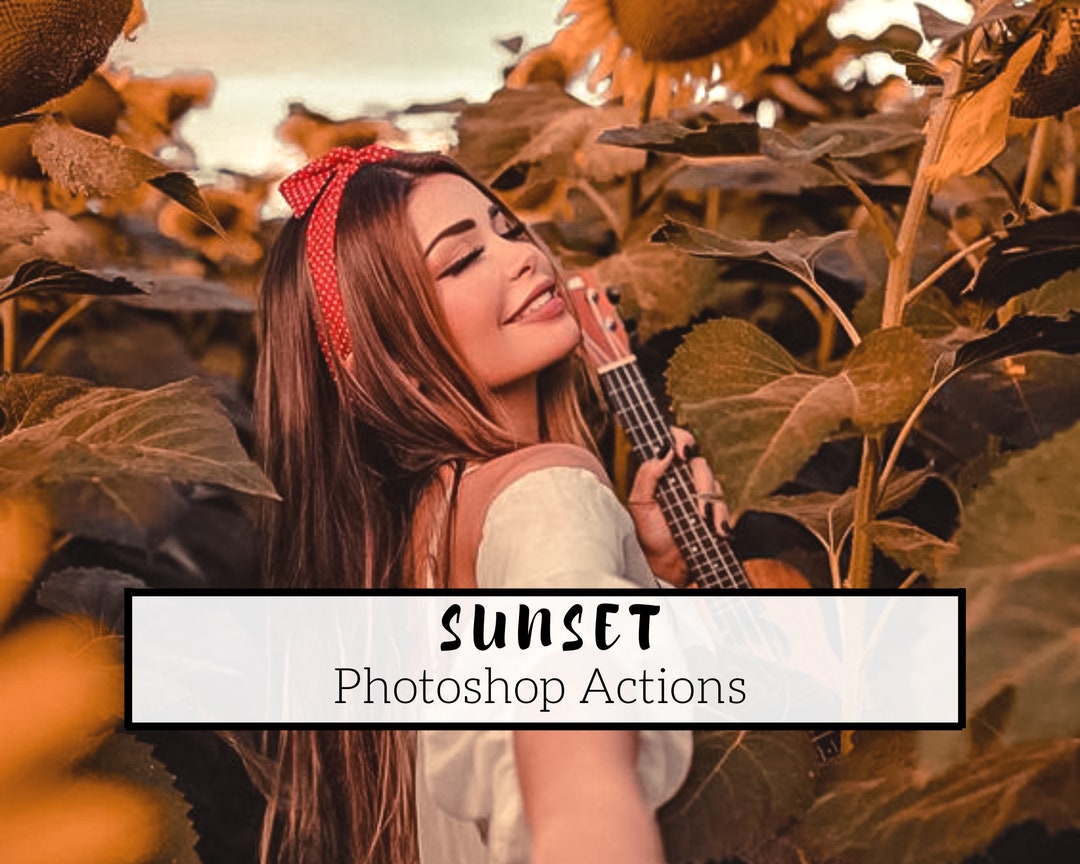 Sunset Photoshop Actions: Warm Portrait & Scenery Filters (ATN) - Etsy ...
