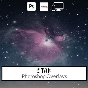 Realistic Star Photoshop Overlays: 30 Transparent PNG (digital Download ...
