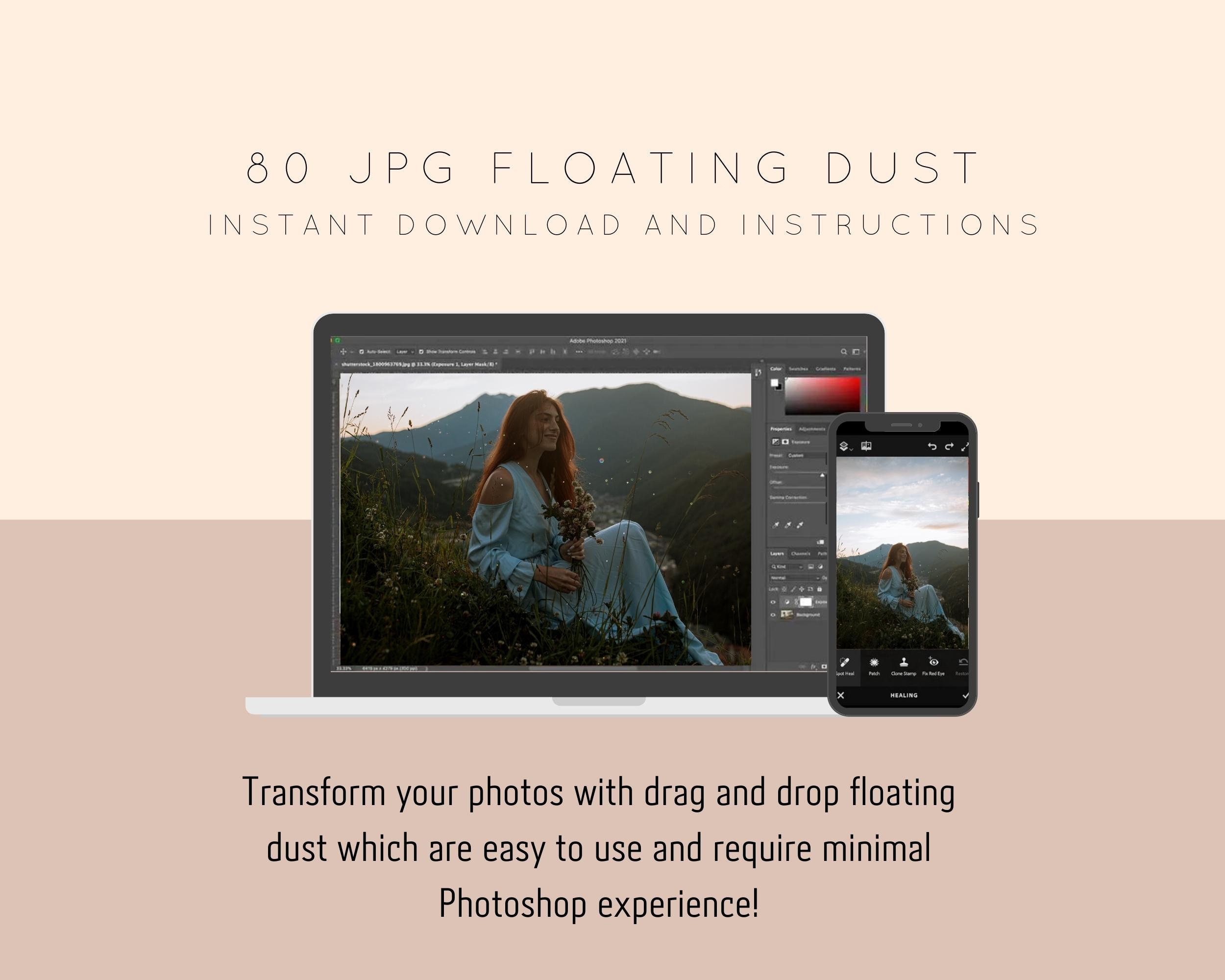 80 Realistic Floating Dust Photoshop Overlays - Transparent JPG, Dust ...