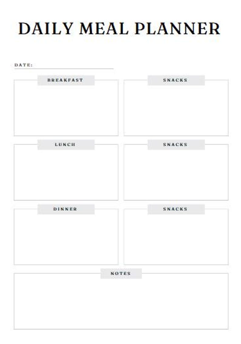 Weekly Meal Planner Printable Template 7-day Menu Plan, Monthly Meal ...