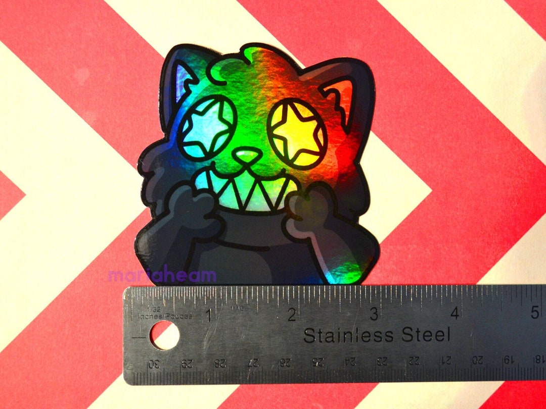 EXCITE Viro the Cat Holographic Sticker - Etsy