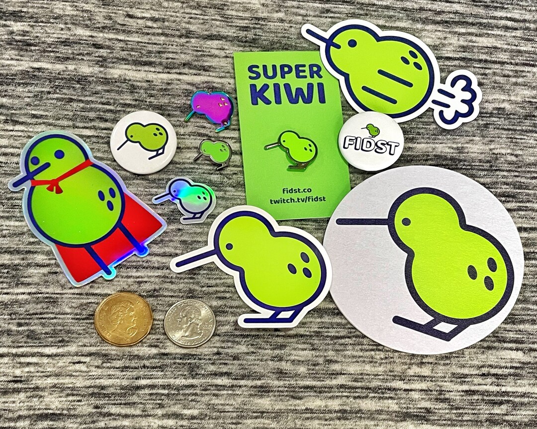 FIDST | Super Kiwi Poot | Buttons, Pins, Stickers, & Coasters | Art by ...