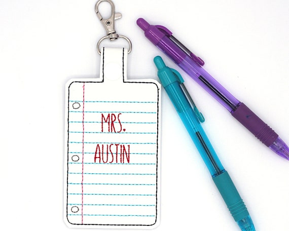 Personalized Paper Notepad Badge Holder Custom Vertical ID - Etsy