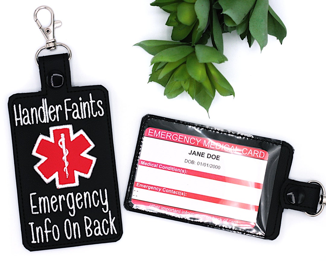 Custom Medical Information Holder, Medical Alert Vertical ID Info Card ...