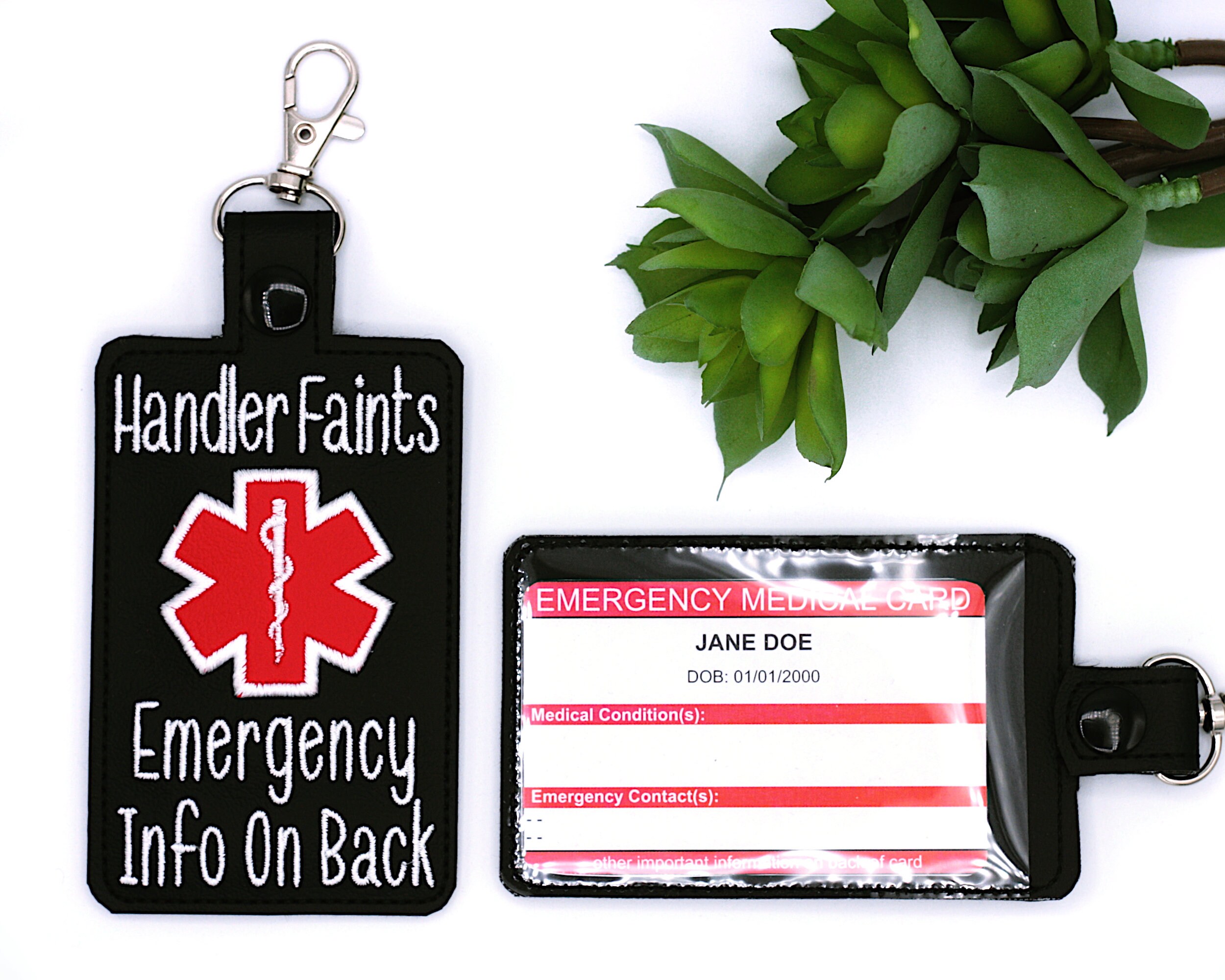 Custom Medical Information Holder, Medical Alert Vertical ID Info Card ...