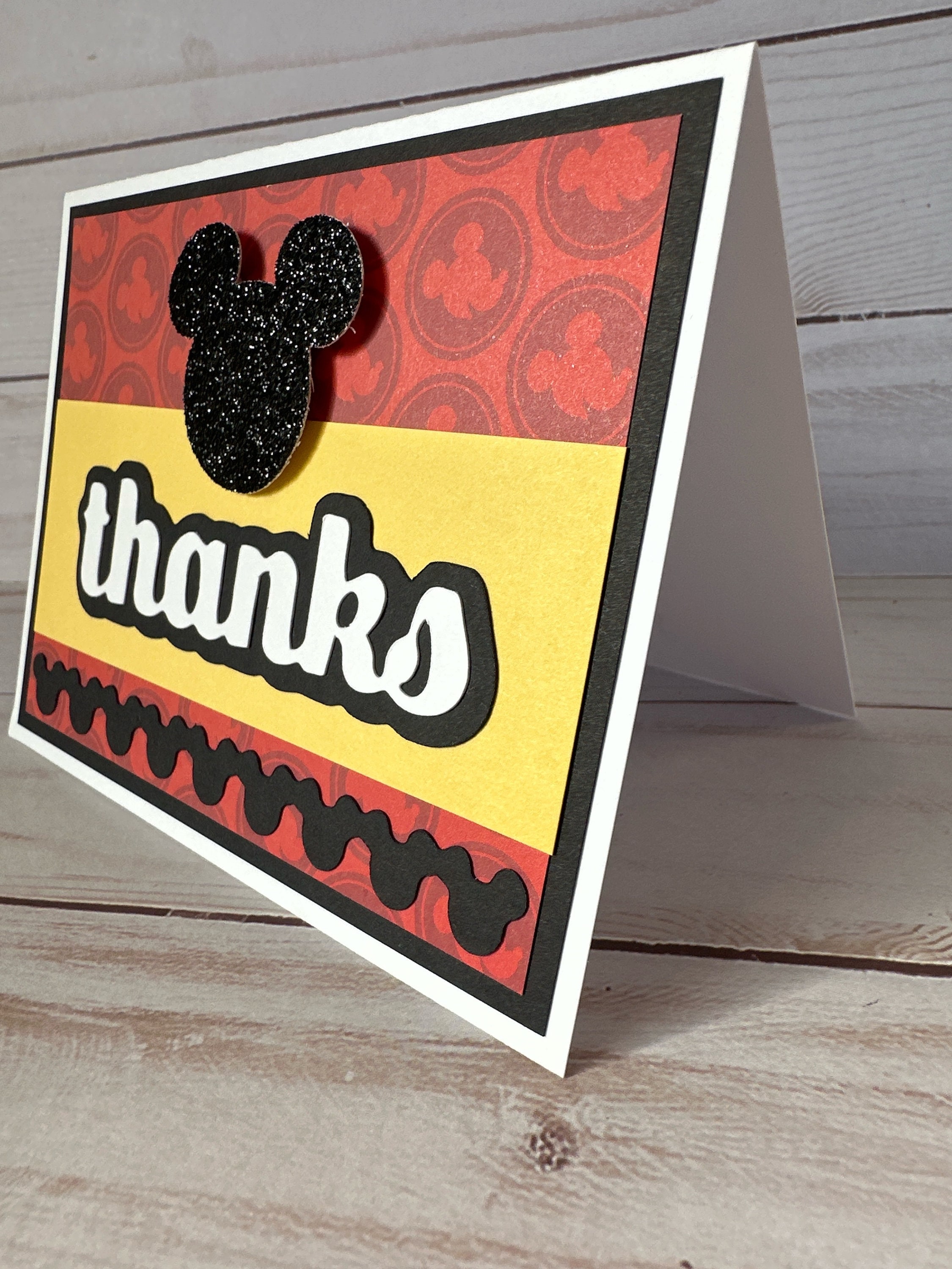 Handmade Thank You Card Disney Mickey Big Thanks - Etsy