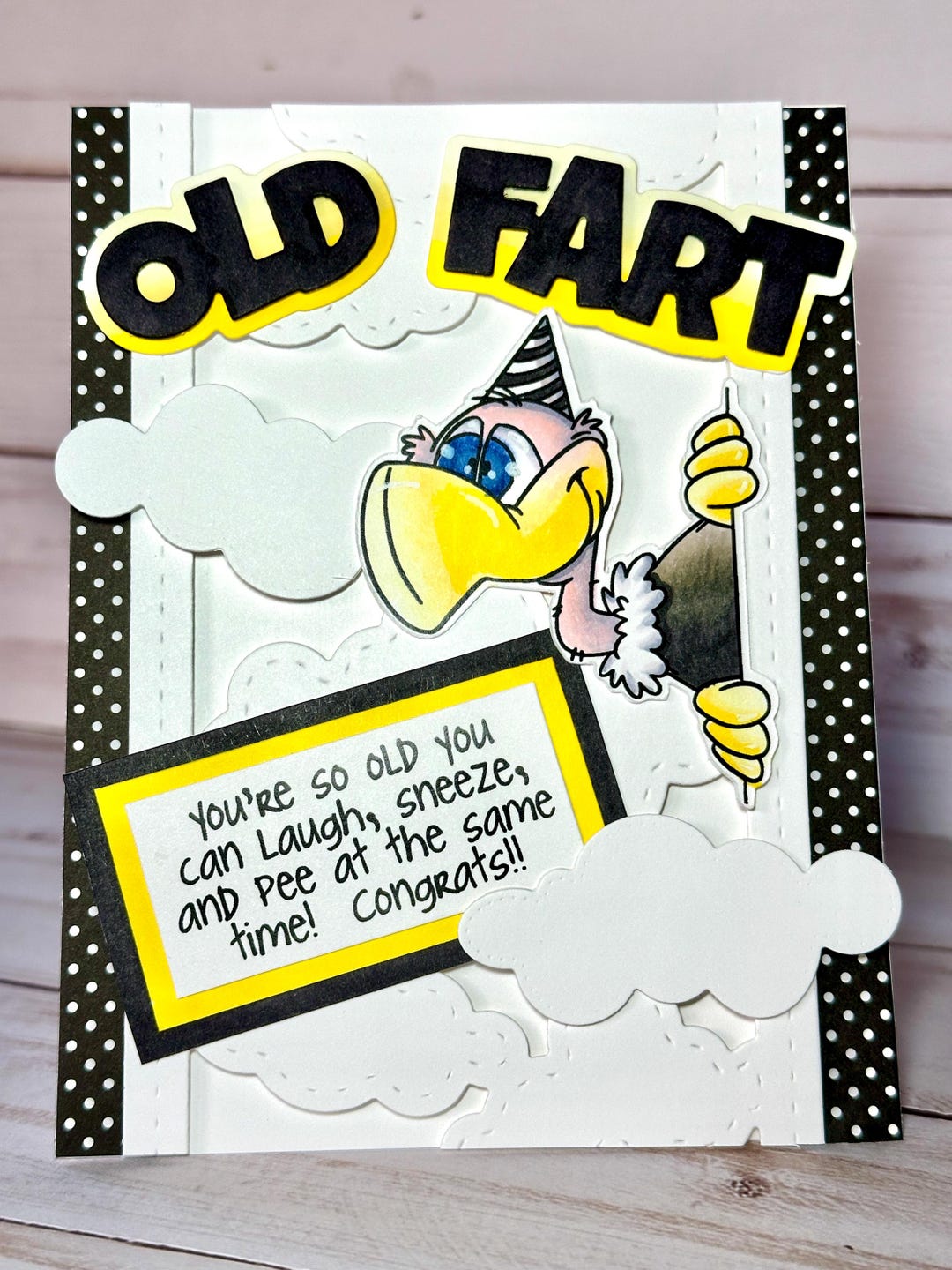 Handmade Birthday Card Funny Buzzard Over the Hill - Etsy