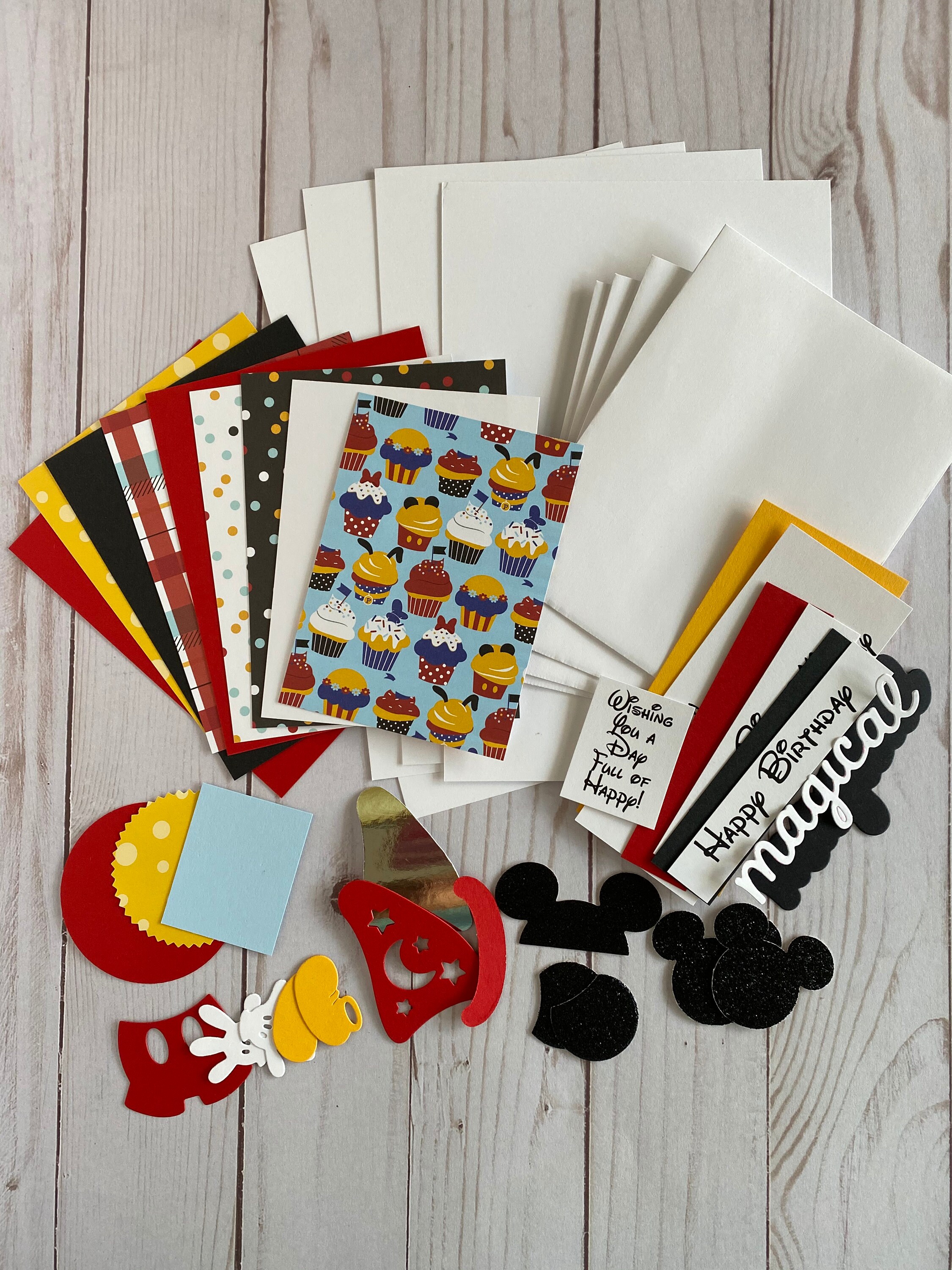 DIY Disney Card Making Kit Mickey Mouse Birthday Greeting | Etsy