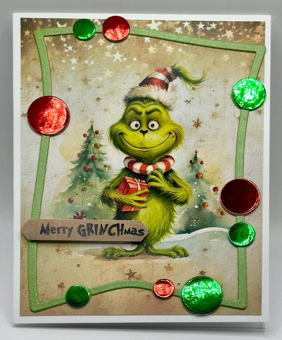 Handmade Christmas Card - the Grinch - Merry Grinchmas - Etsy