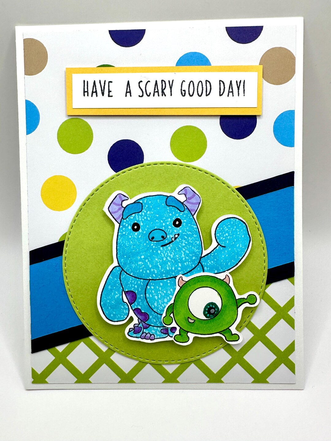 Handmade Birthday Card - Disney - Monsters Inc - Sully - Mike - Etsy