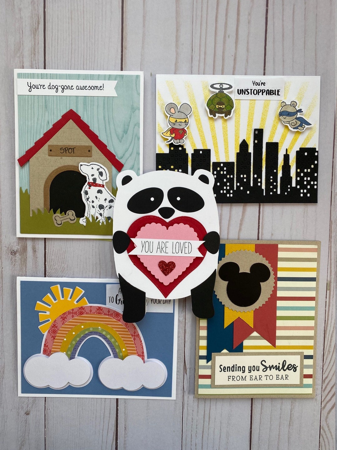 DIY Card Making Kit 5 ct. pre-cut easy to assemble - Etsy 日本