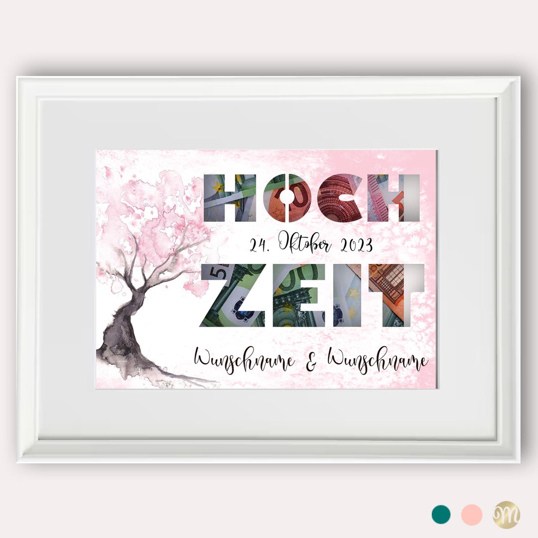 Money Gift for the Wedding anja Picture Frame, Wedding, Pink, Noble ...