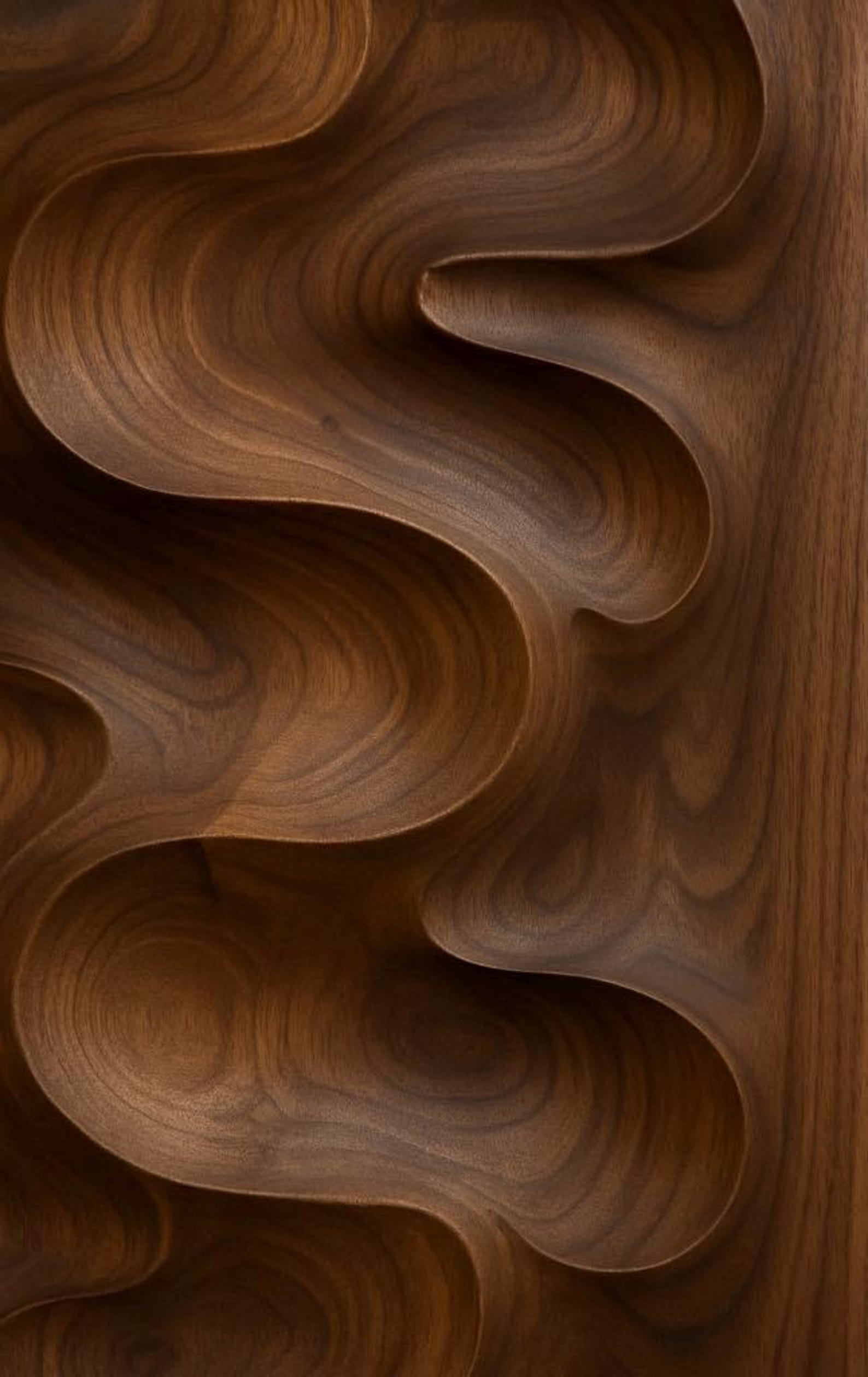 Hand-carved Walnut Wave Wall Art: Modern Wood Sculpture - Etsy