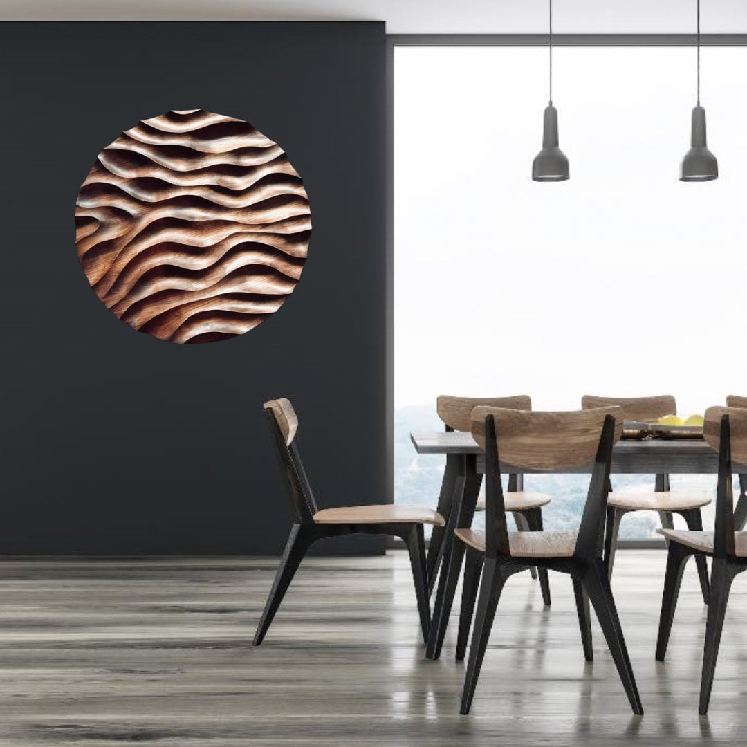 European Walnut Wood Relief Wall Art: Handmade Wave Sculpture - Etsy Canada