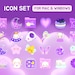 Purple Cute Desktop Wallpaper Icon Bundle Kawaii Phone Wallpaper Pastel ...