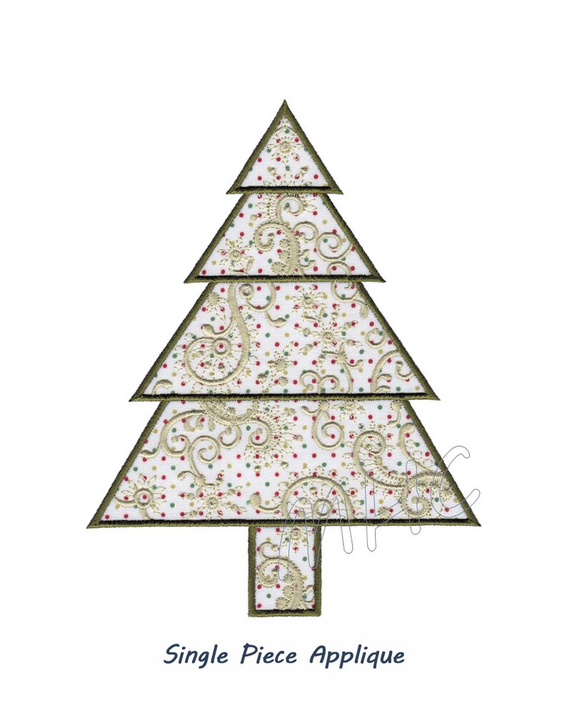 Large Applique Pine Tree Decorative Winter Tree Embroidery | Etsy