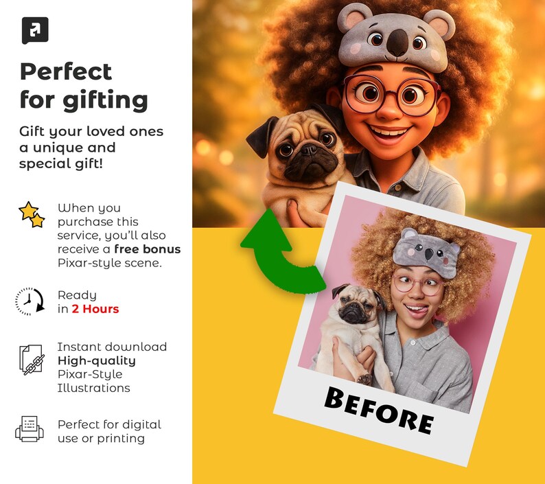 Unique Father’s Day Pixar Portrait Gift - Etsy