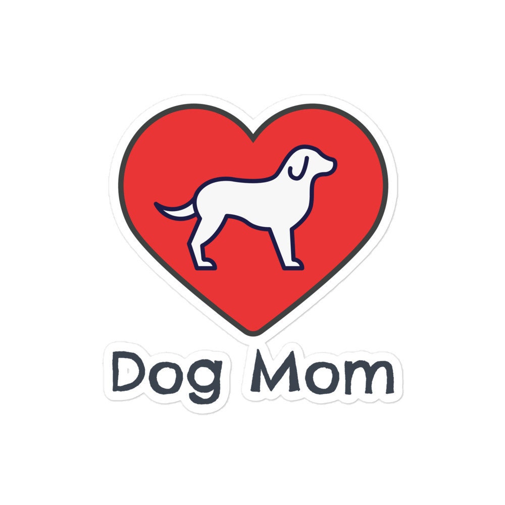 Dog Mom Sticker Dog Mama Sticker Red Heart Sticker - Etsy