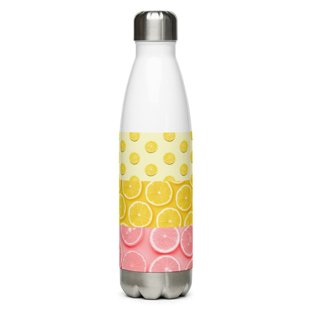 Lemon Water Bottle, Lemons and Grapefruit, Stainless Steel Water Bottle ...