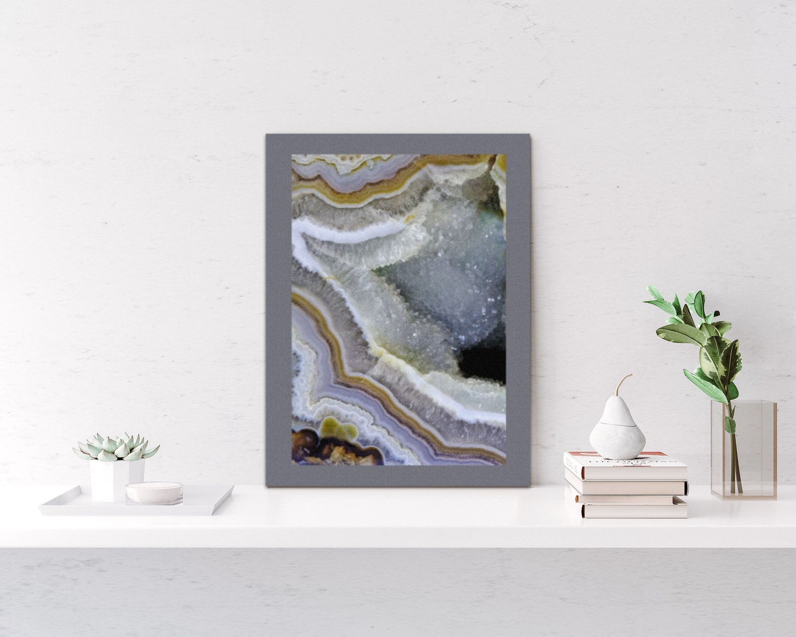 Geode Wall Art Large Geode Canvas Agate Slice Art Geode | Etsy