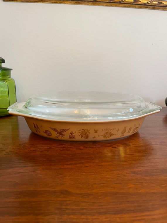 Vintage Pyrex Americana Divided Casserole Dish | Etsy