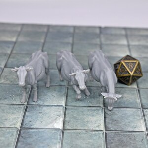 Dnd Miniature Set of Cows Farm Animal Unpainted Miniatures for Tabletop ...