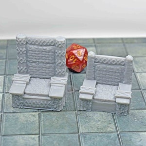 Miniature Dwarven Throne and Chair for Tabletop Miniature RPG Games ...