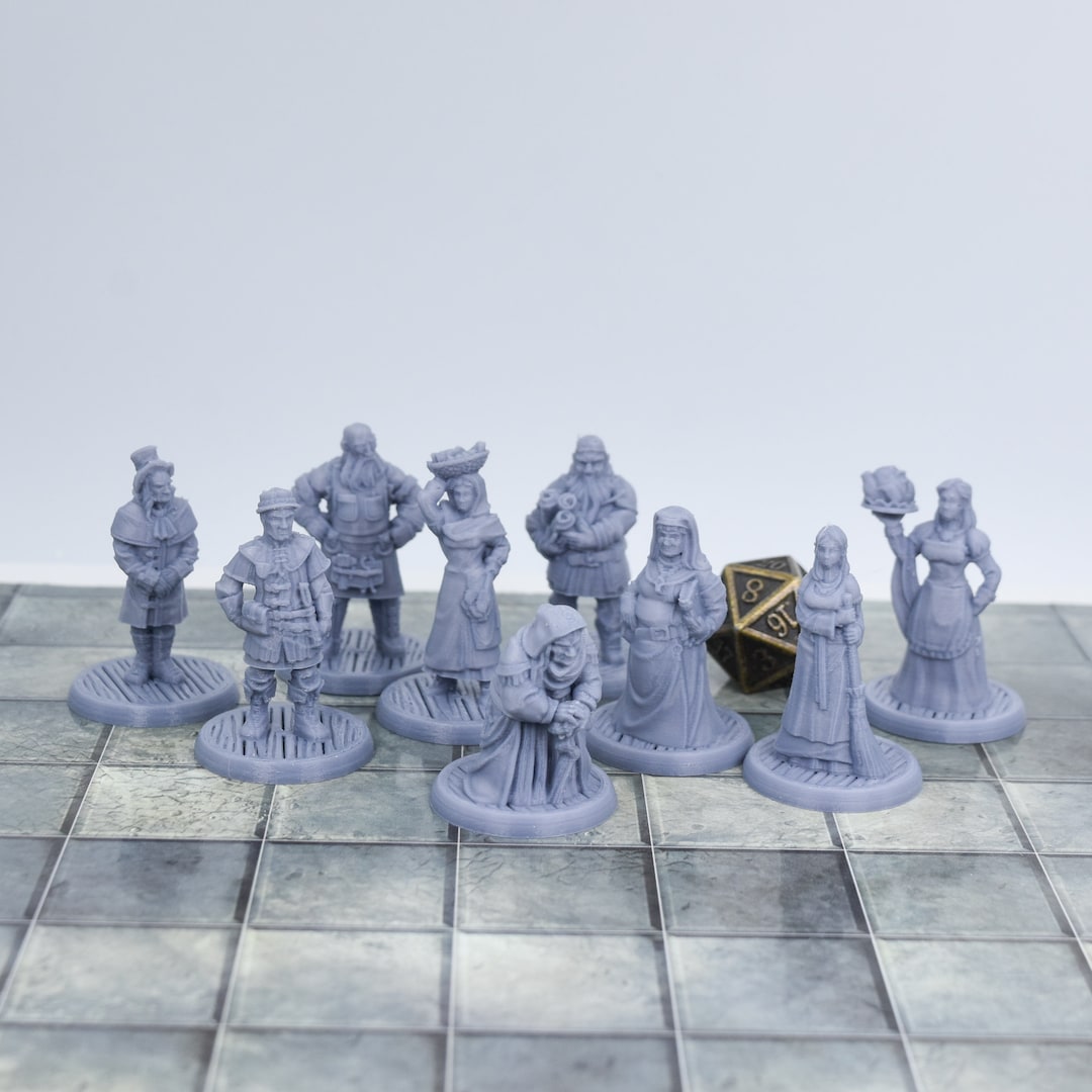 Dnd Miniature Set of Villager Miniatures Are Unpainted Miniatures for ...