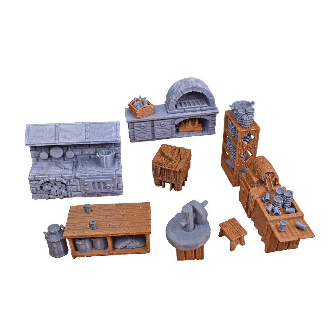 Dnd Terrain Scatter Village Inn Kitchen Furniture and Accessories Set ...