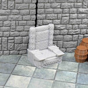 Miniature Dwarven Throne and Chair for Tabletop Miniature RPG Games ...