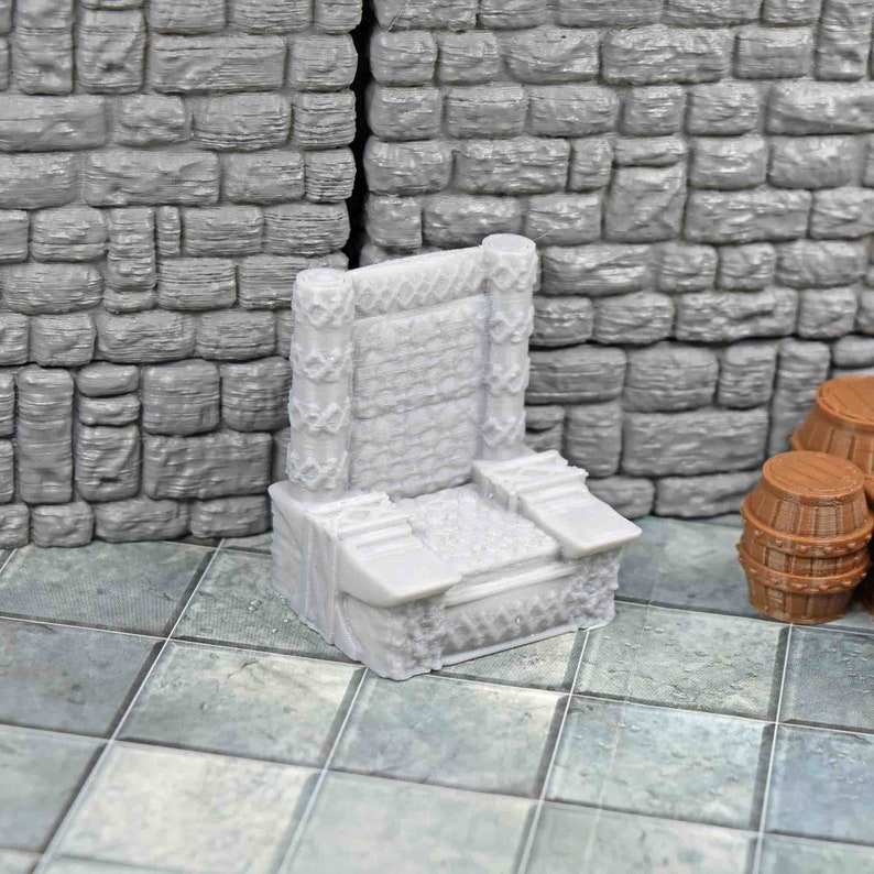Miniature Dwarven Throne and Chair for Tabletop Miniature RPG | Etsy