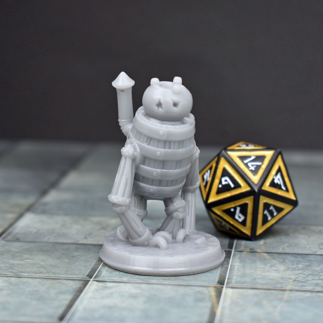 Fantasy Dnd Miniature Barrel Golem for Tabletop Wargaming is 3D Printed ...