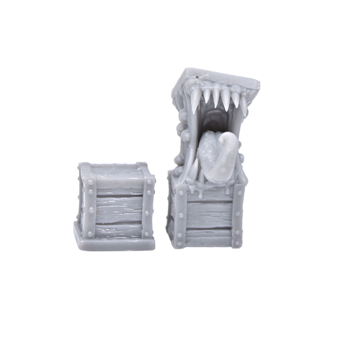 Mimic Mini Crate Unpainted Dnd Miniatures Set for Tabletop Wargaming ...