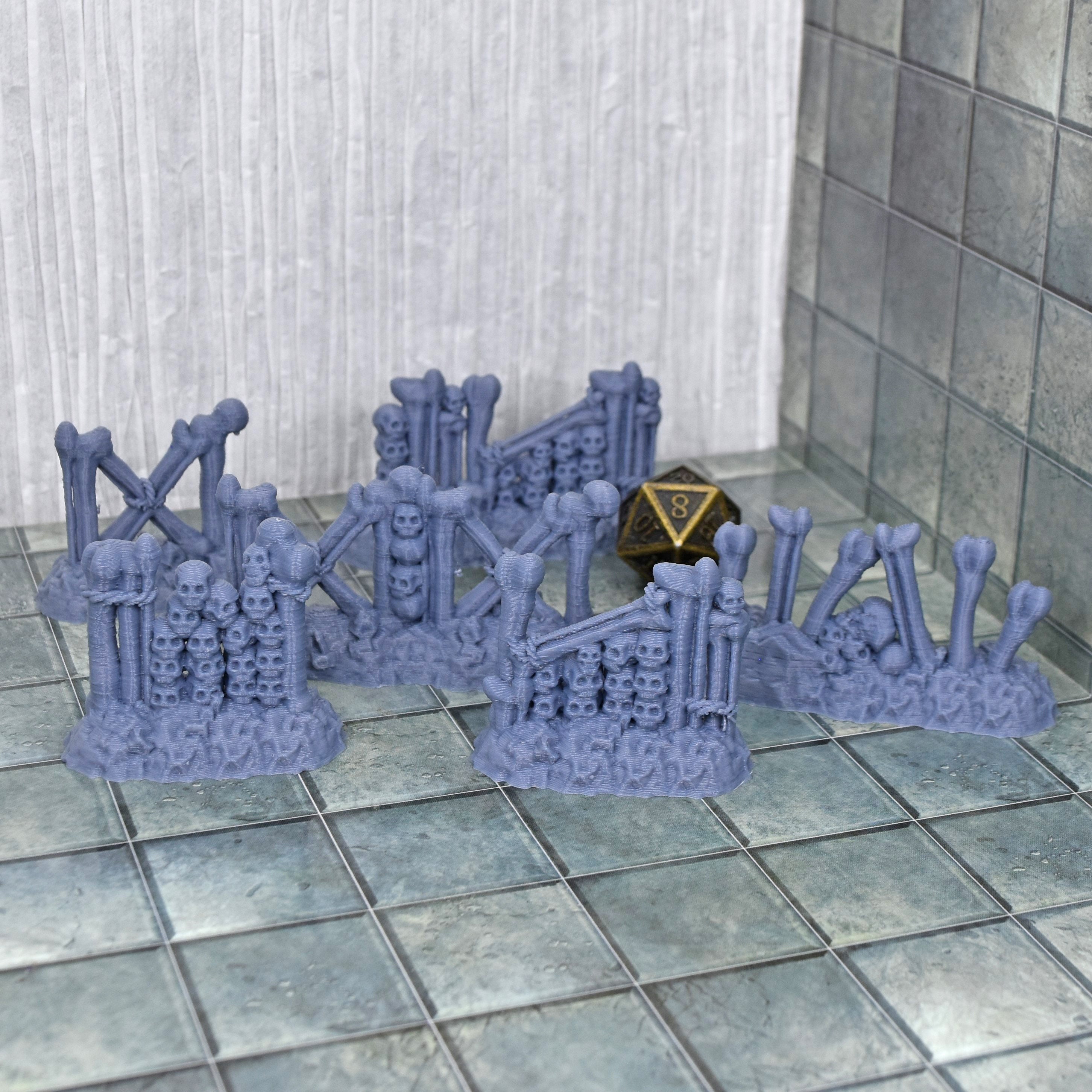 Miniature Terrain Goblin Bone Fences for Dungeons and Dragons | Etsy